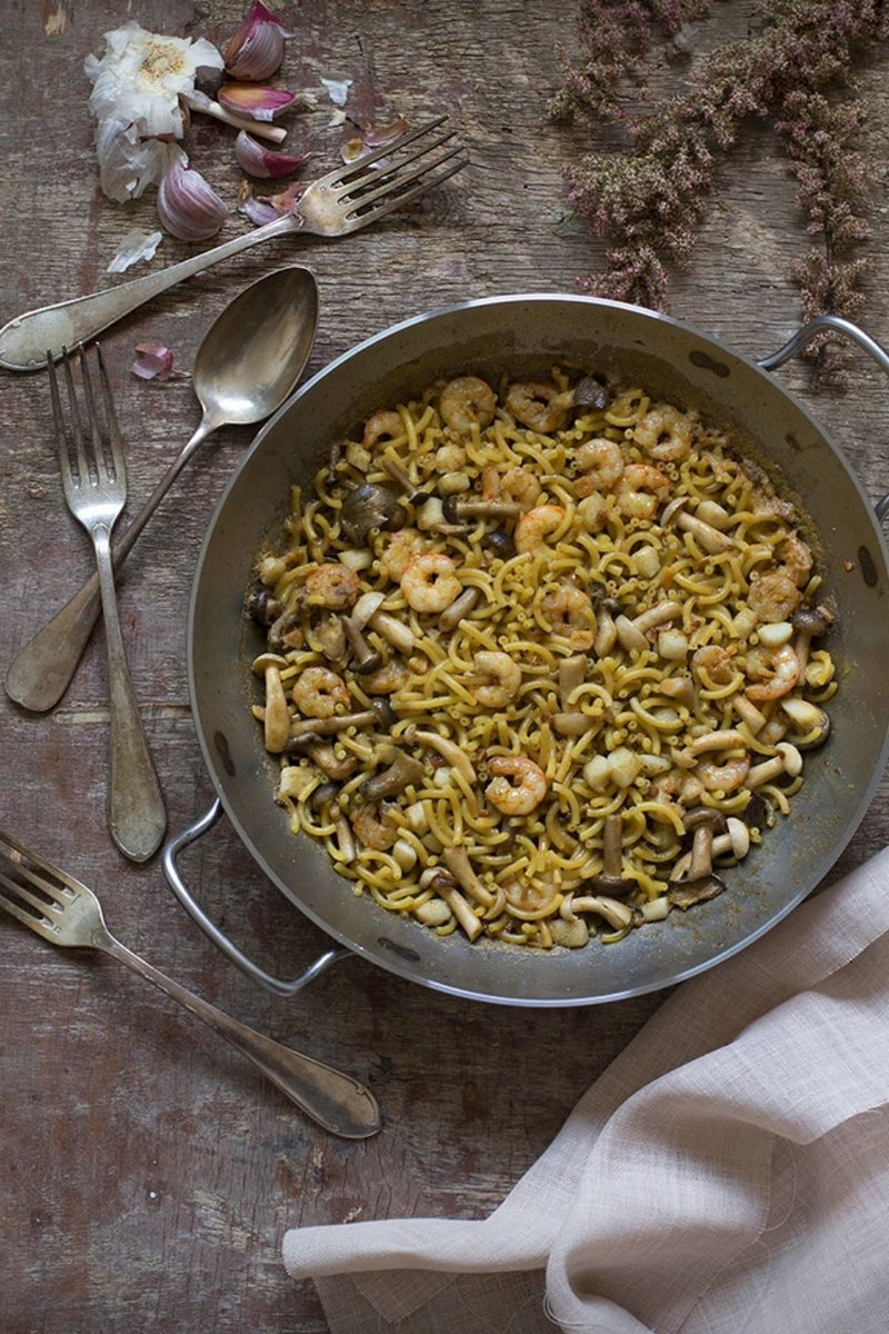 Fideuá mit Pilzen und Garnelen – Claudia&Julia