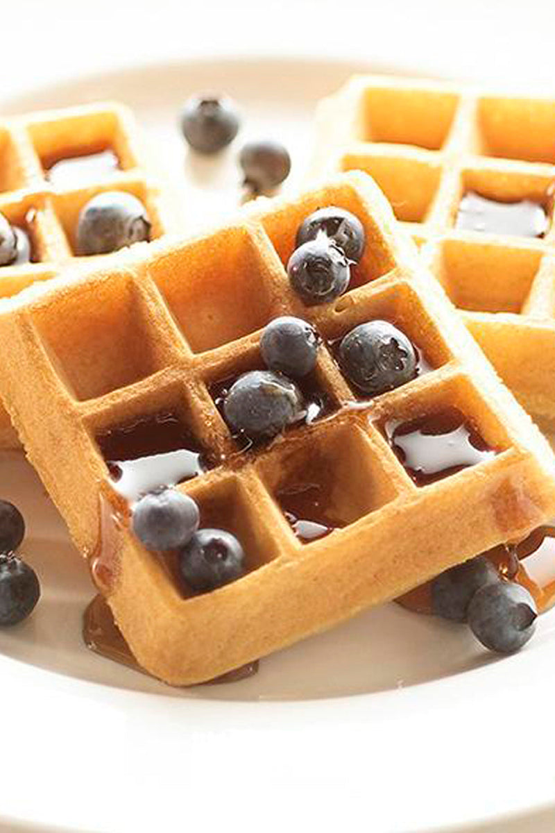 Maismehl-Waffeln mit Heidelbeerkompott – Claudia&Julia