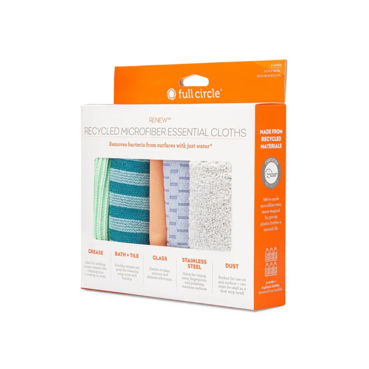 Set of 5 Renew Full Circle Recycled Microfiber Cloths – Claudia&Julia